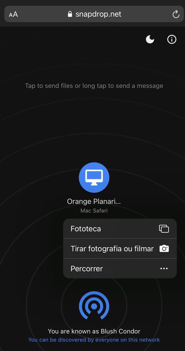 Snapdrop: Transfira ficheiros entre qualquer dispositivo